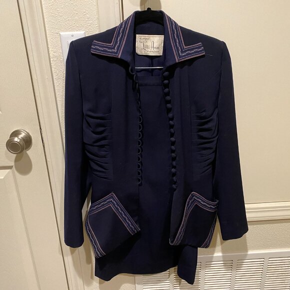 Lilli Ann | Jackets & Coats | 95s Lilli Ann Navy Wool Gabardine ...